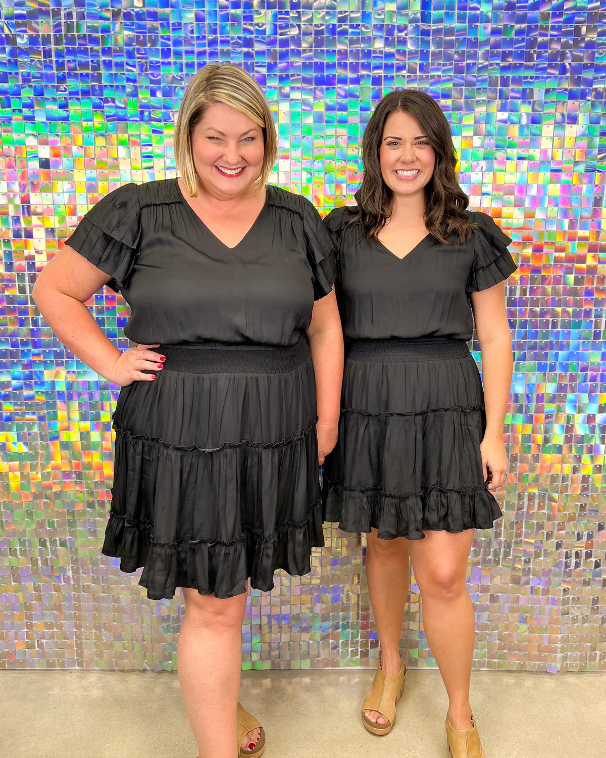 Royal Reina Mini Dress - Black — Little Details